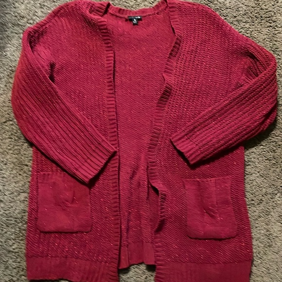 torrid | Sweaters | Torrid Dark Red Open Front Sweater | Poshmark